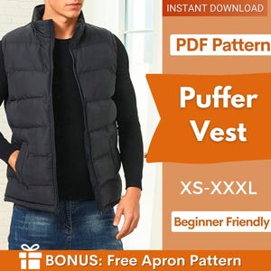 Men Puffer Vest Sewing Pattern | Puffer Vest | Jacket Pattern Men ...