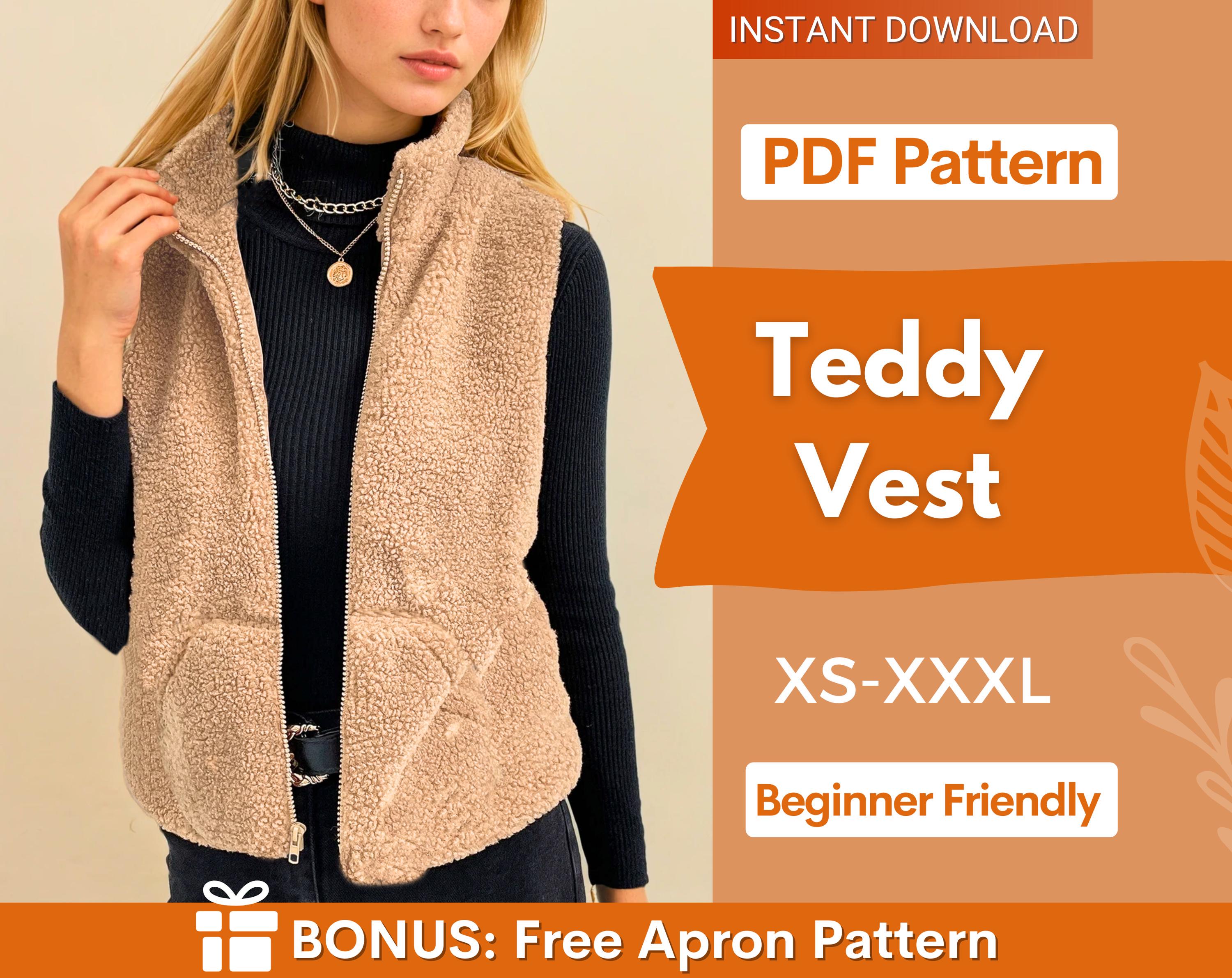 Teddy Vest Sewing Pattern for Women | Sewing Patterns | Women Pattern ...