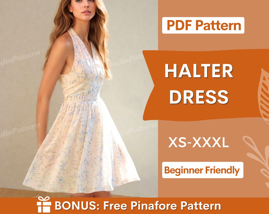 Halter Dress Pattern Dress Pattern Women Pattern Dress Sewing Pattern ...