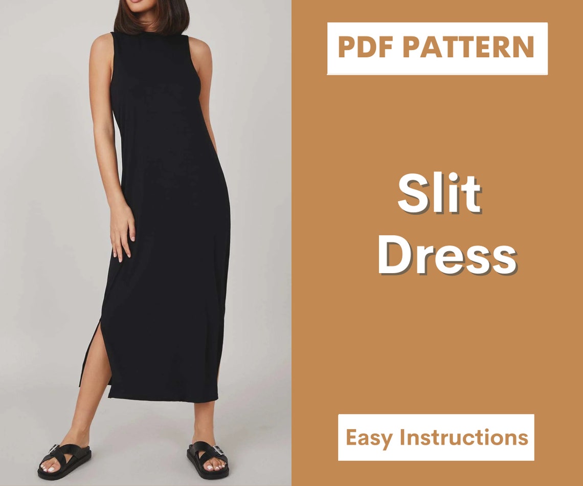 Dress Sewing Pattern Slit Dress Pattern Prom Dress Pattern - Etsy