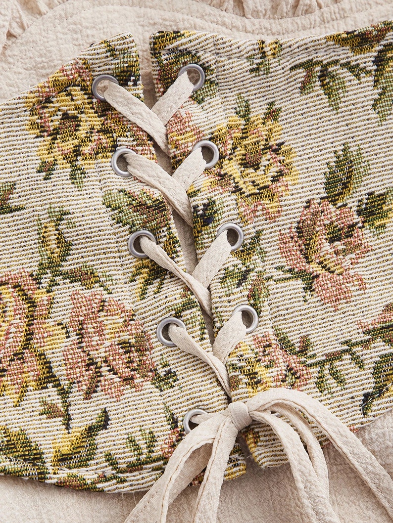 Vintage Dress With Corset Belt Sewing Pattern Cottagecore - Etsy