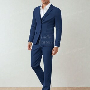 3 Pieces Suit Set Sewing Pattern for Men | Vest, Jacket & Pants Sewing ...