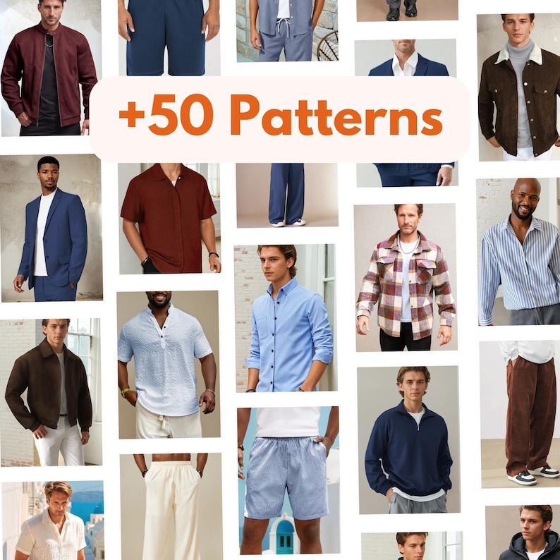 Men's Sewing Patterns | Bundle Men's Patterns | Men Shorts | Men Jacket ...