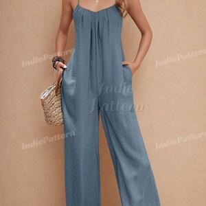 Wide Leg Jumpsuit Pattern Women Pattern Overalls Pattern Jumpsuit ...