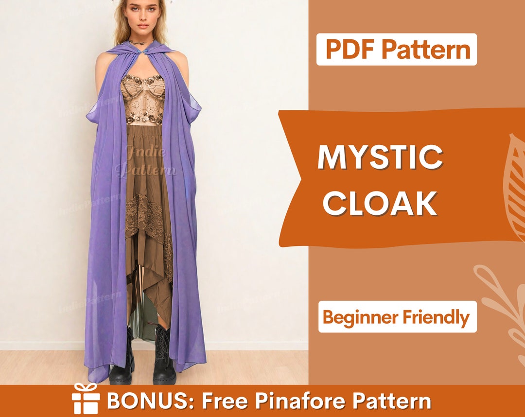 Mystic Cloak Pattern, Cloak Pattern, Cape Sewing Pattern, Renaissance ...