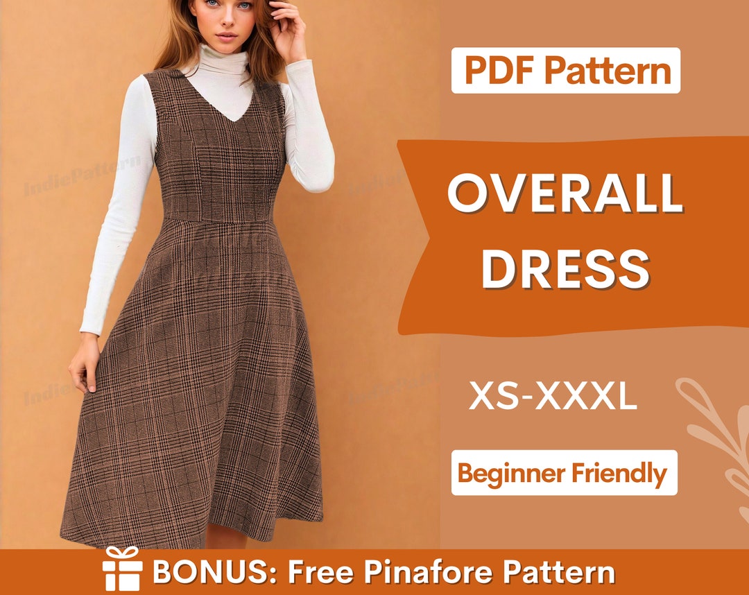 Overall Dress Sewing Pattern Dress Pattern Sewing Patterns Women Dress ...