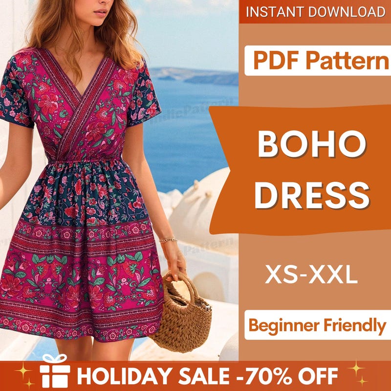 Boho Dress Pattern - Etsy