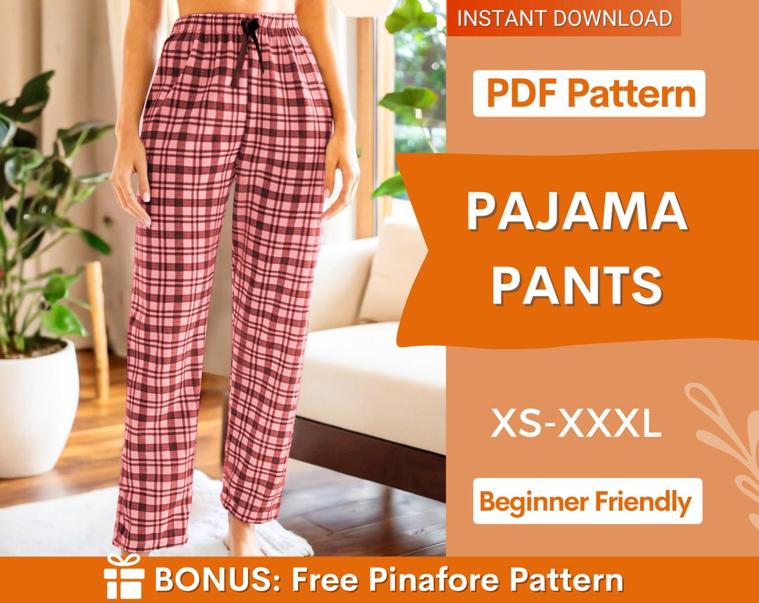 Pajama Pants Pattern, Pajama Pattern, PJ Pants Pattern, Pyjama Pattern ...