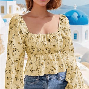 Milkmaid Blouse Pattern, Puff Sleeve Sewing, Milkmaid Top Pattern ...