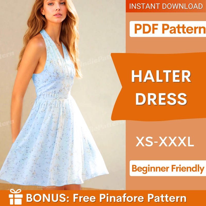 Halter Dress Pattern - Etsy