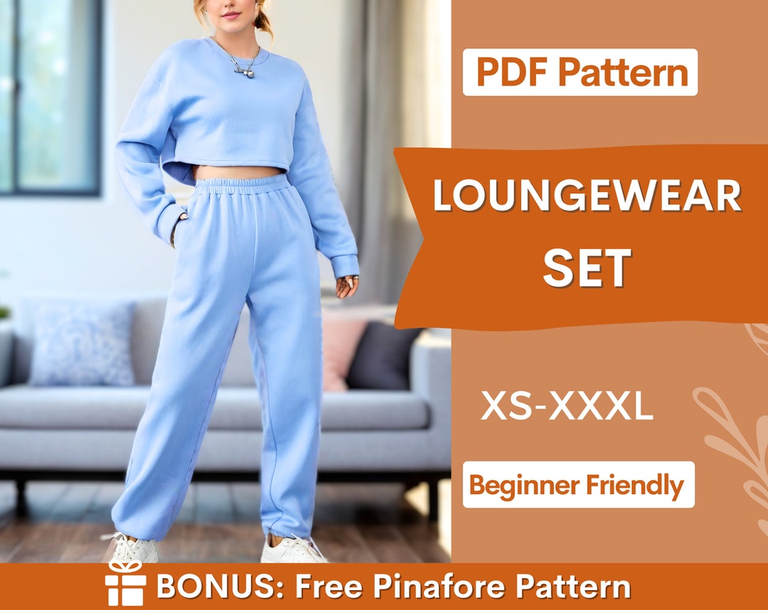 Loungewear Set Pattern, Sweat Set Pattern, Jogger Sewing Pattern, Women ...