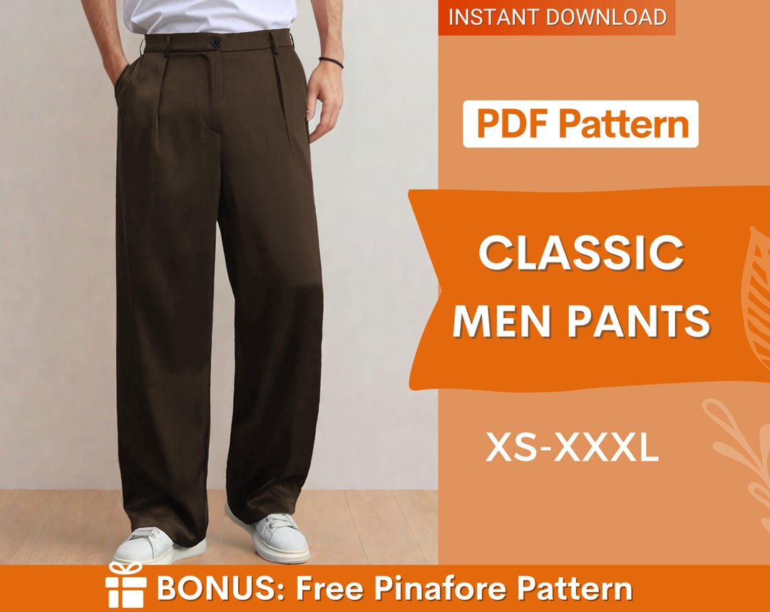 Men Pants Pattern Men Trousers Sewing Pattern Sewing Pattern for Men ...