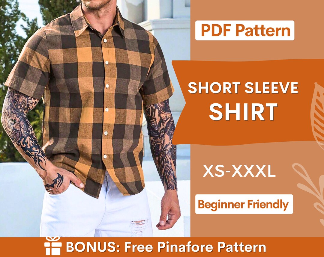 Shirt Sewing Pattern for Men, Men Sewing Pattern, Shirt Pattern, Short ...