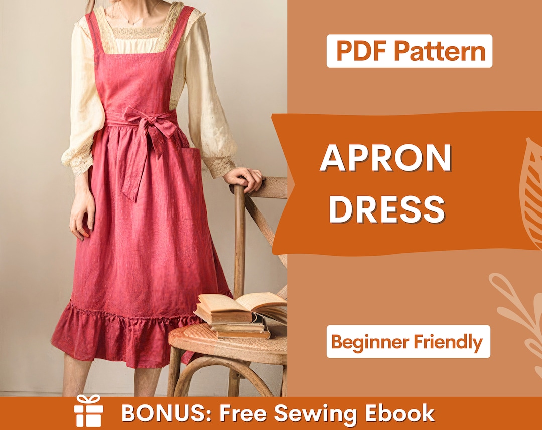 Pinafore Dress Pattern Apron Pattern PDF for Women Vintage Women Fancy ...