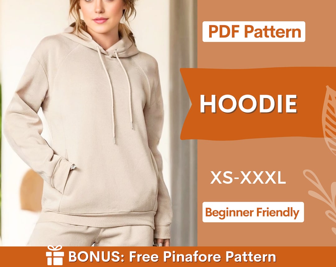 Hoodie Sewing Pattern, Women Hoodie, Sweatshirt Pattern, Women Sewing ...