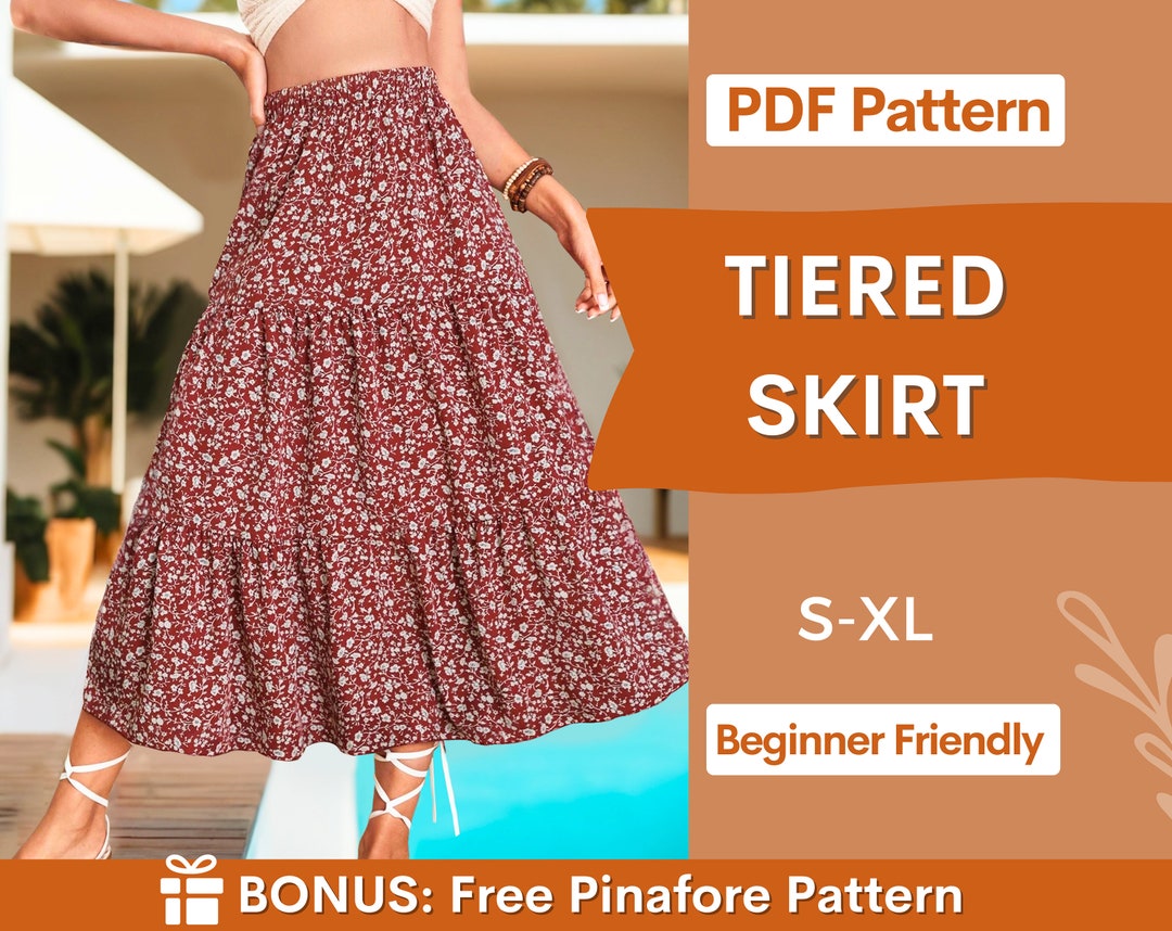 Tiered Skirt Sewing Pattern for Women PDF Skirt PDF Sewing Pattern Long ...