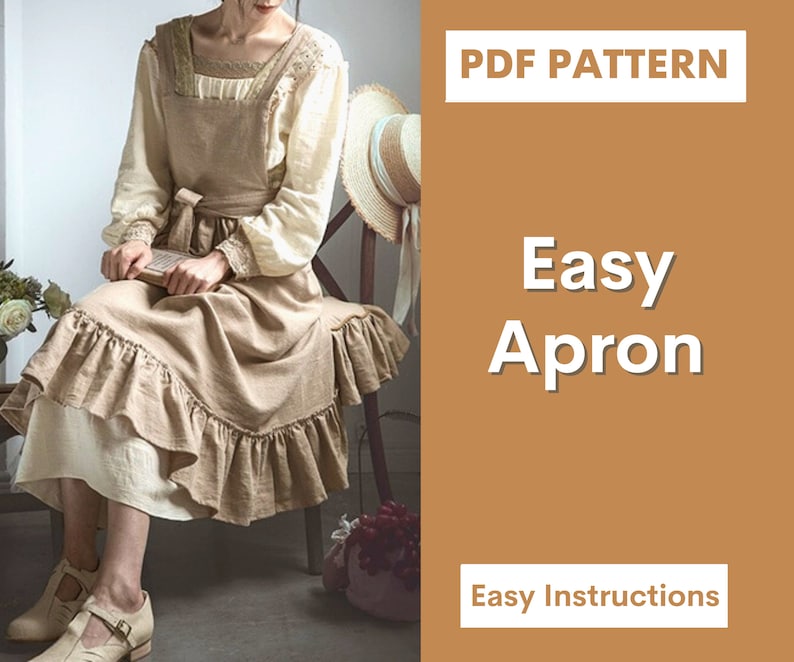 PDF Sewing Pattern Apron Pinafore Pattern Pinafore Apron - Etsy Canada