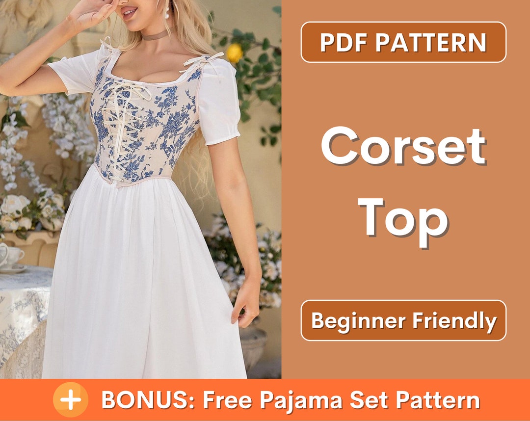 Corset Top Sewing Pattern Corset Pattern Cottagecore - Etsy
