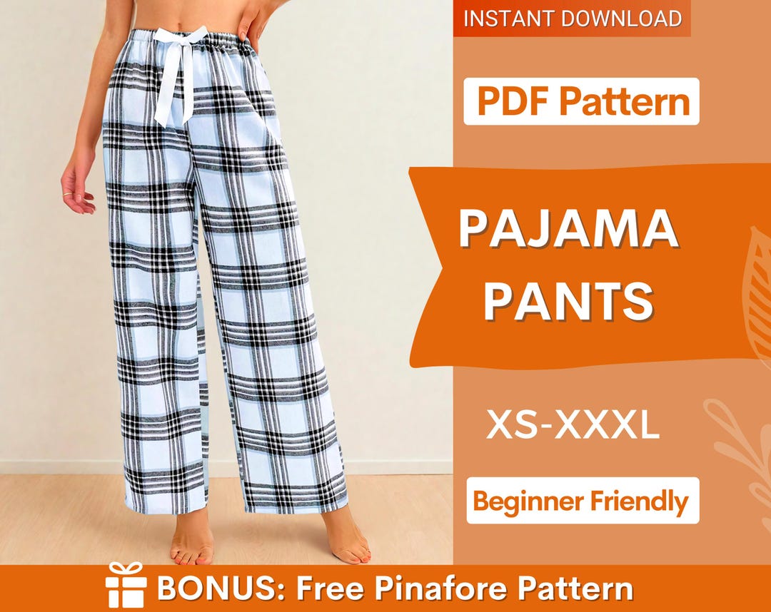 Pajama Pants Sewing Pattern, Women Pajama Pattern, Women Pajama Pants ...