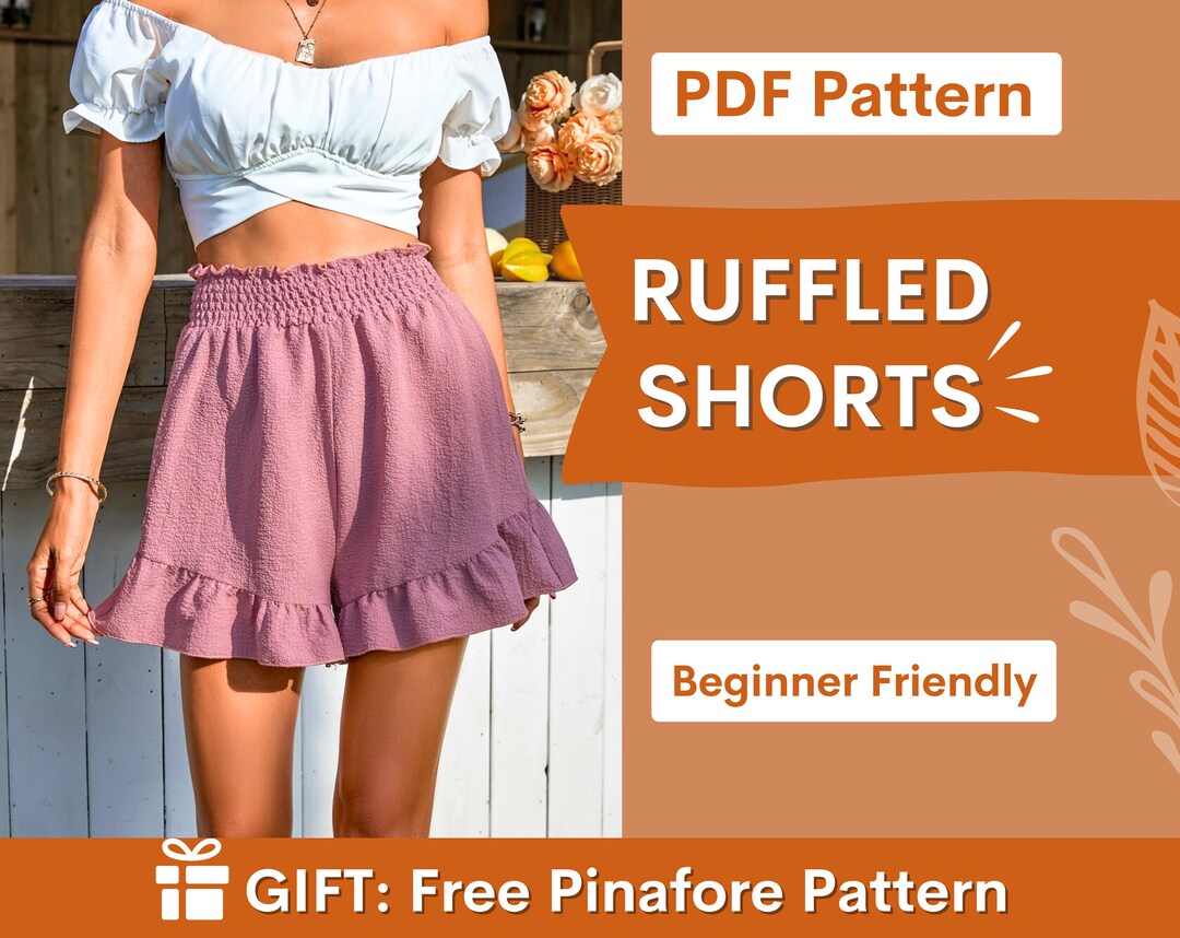 Shorts Pattern High Waisted Shorts Pattern Ruffled Shorts - Etsy