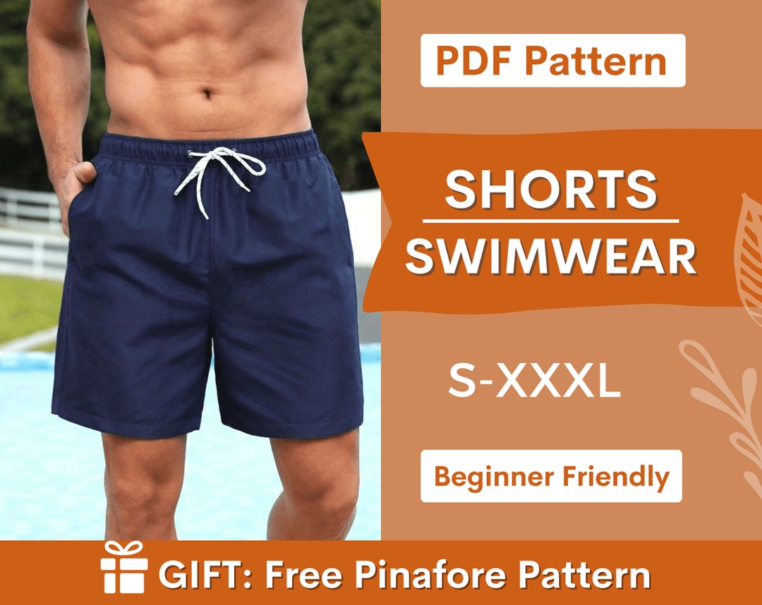 Men Shorts Pattern Men's Swimwear Sewing Pattern - Etsy