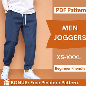 Men Jogger Pattern, XS XXXL, Jogger Patterns, Sweatpants Pattern for ...