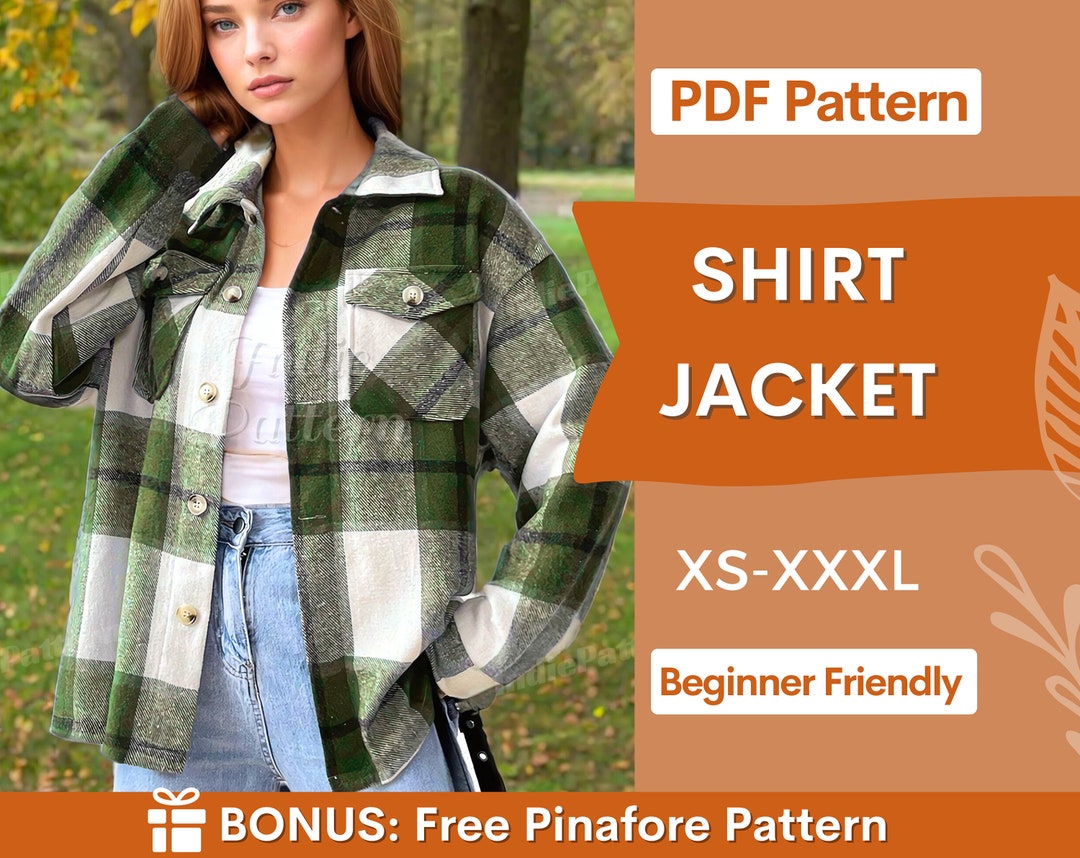 Shirt Jacket Pattern, Women Shirt Sewing Pattern, Women's Jacket ...