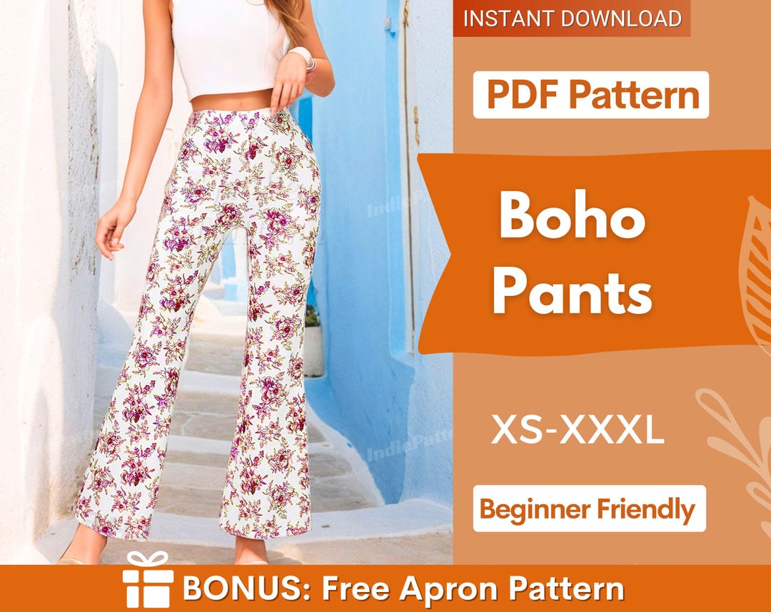 Flare Pants Pattern | Pants Sewing Pattern | Wide Leg Pants, High ...