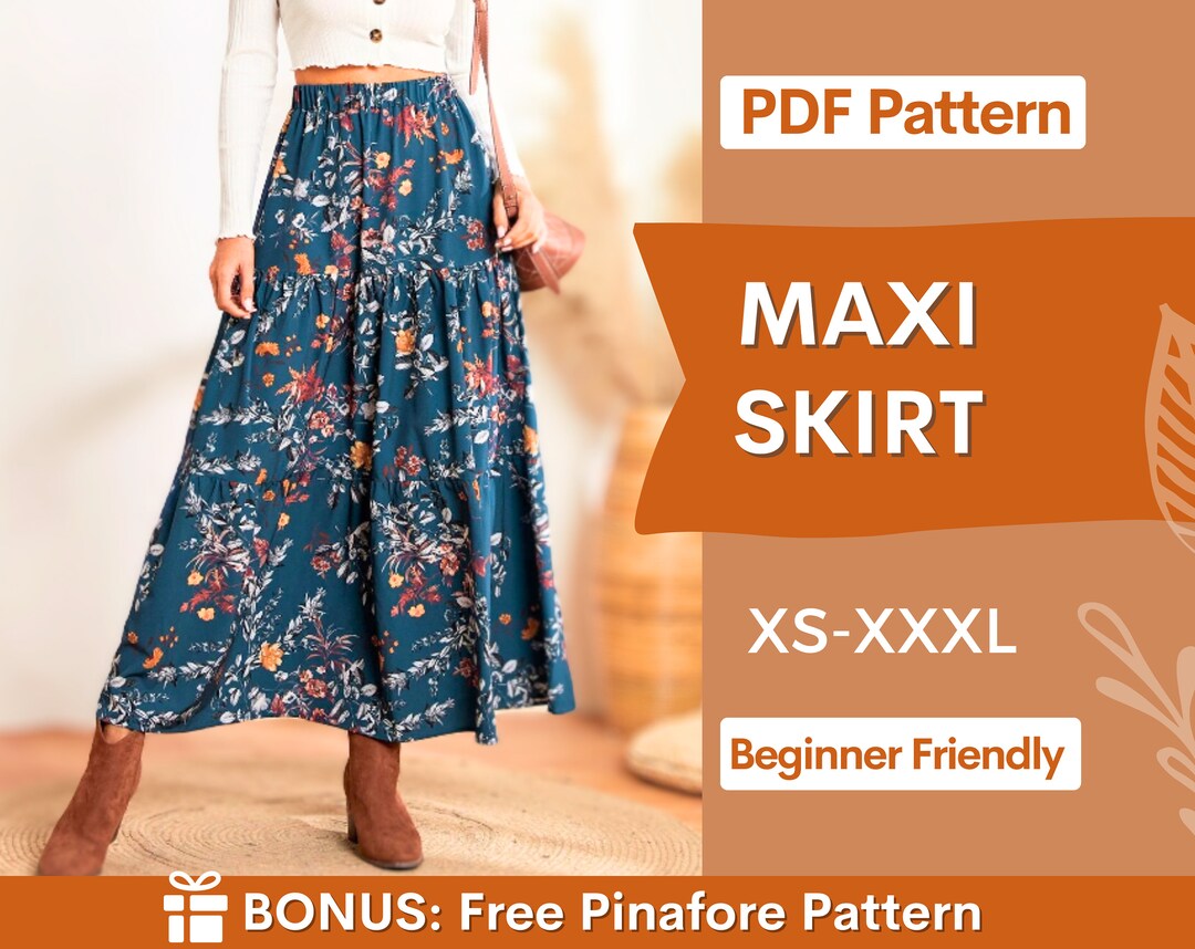 Maxi Skirt Pattern XS-XXXL Skirt PDF Sewing Pattern Skirt Pattern ...