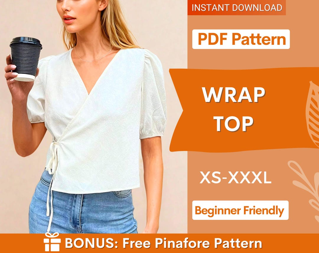 Wrap Top Sewing Pattern Top Pattern Women Sewing Pattern Blouse Pattern ...