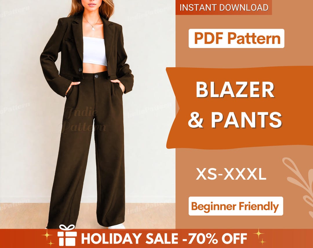 Sewing Pattern for Women Pants Pattern Blazer Pattern Trouser Pattern ...