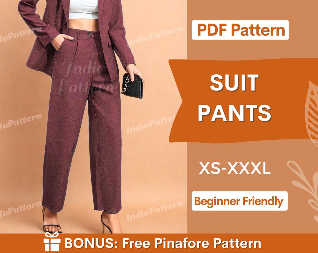 Suit Pants Pattern Sewing Patterns Trousers Sewing Pattern Wide Leg ...