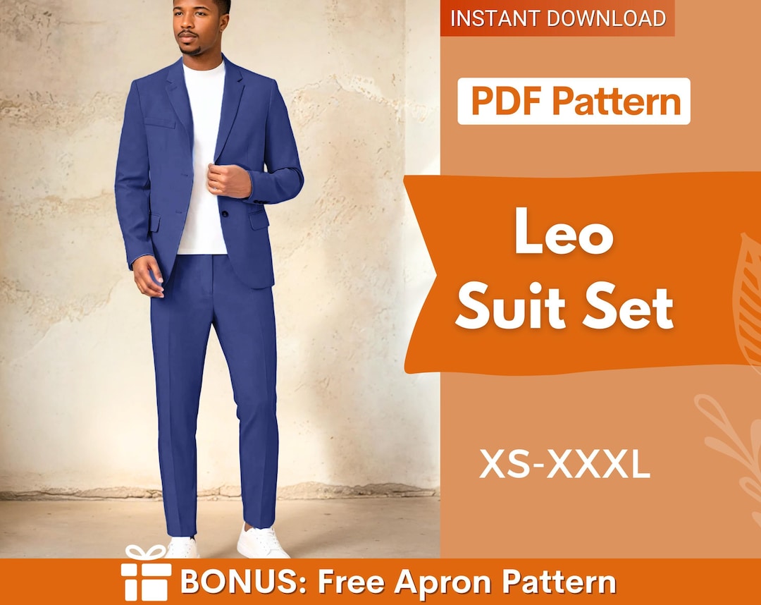 Men Suit Jacket and Pants Sewing Pattern | Jacket & Pants Sewing ...