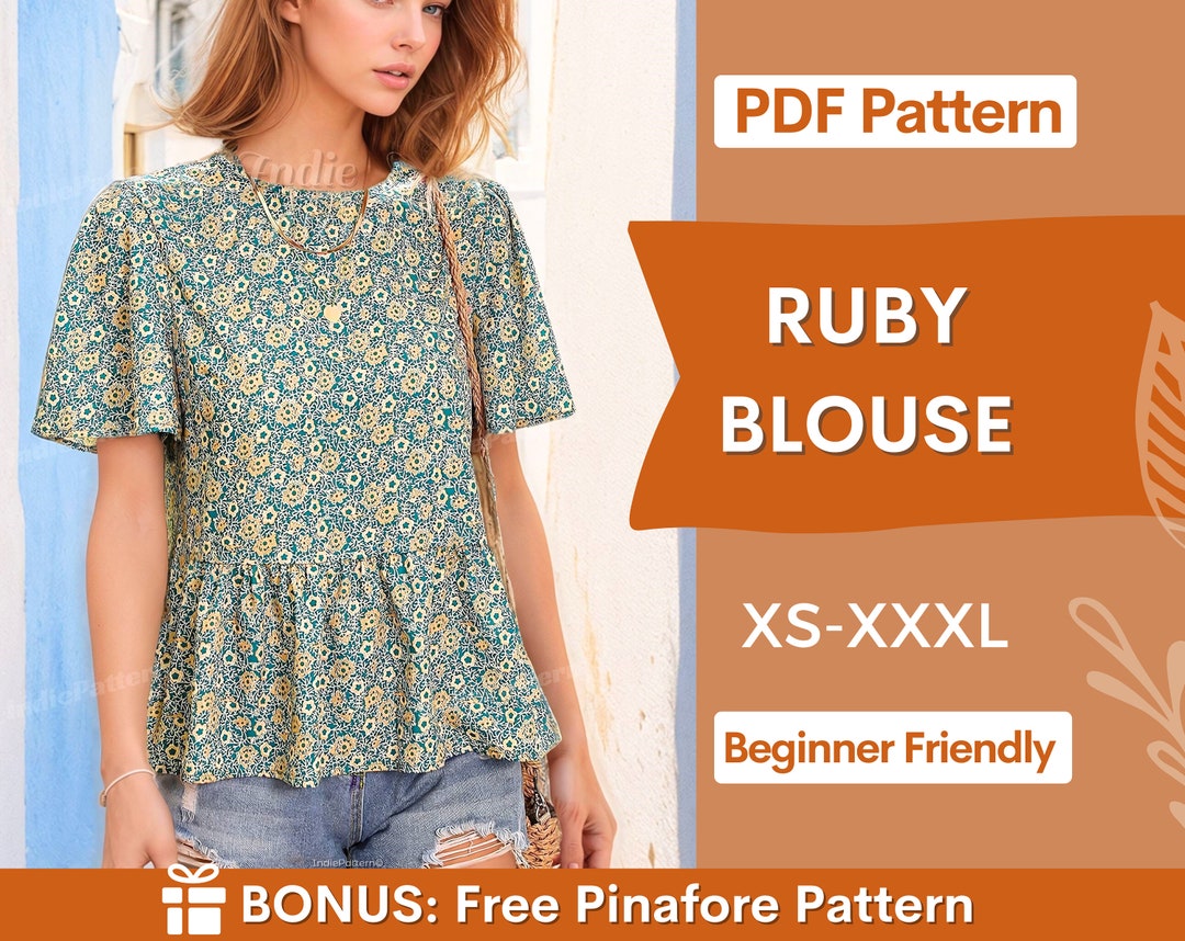 Blouse Sewing Pattern Top Pattern Women Sewing Pattern Easy Blouse ...