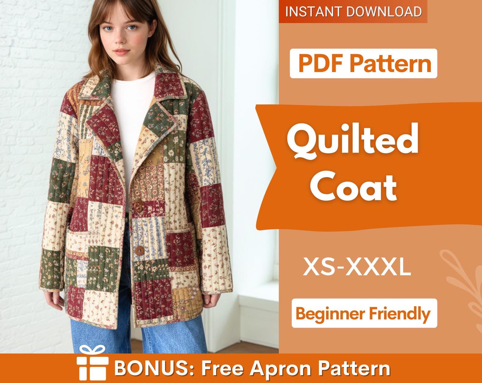 Quilted Coat Sewing Pattern | Coat Pattern | Sewing Patterns | Women ...