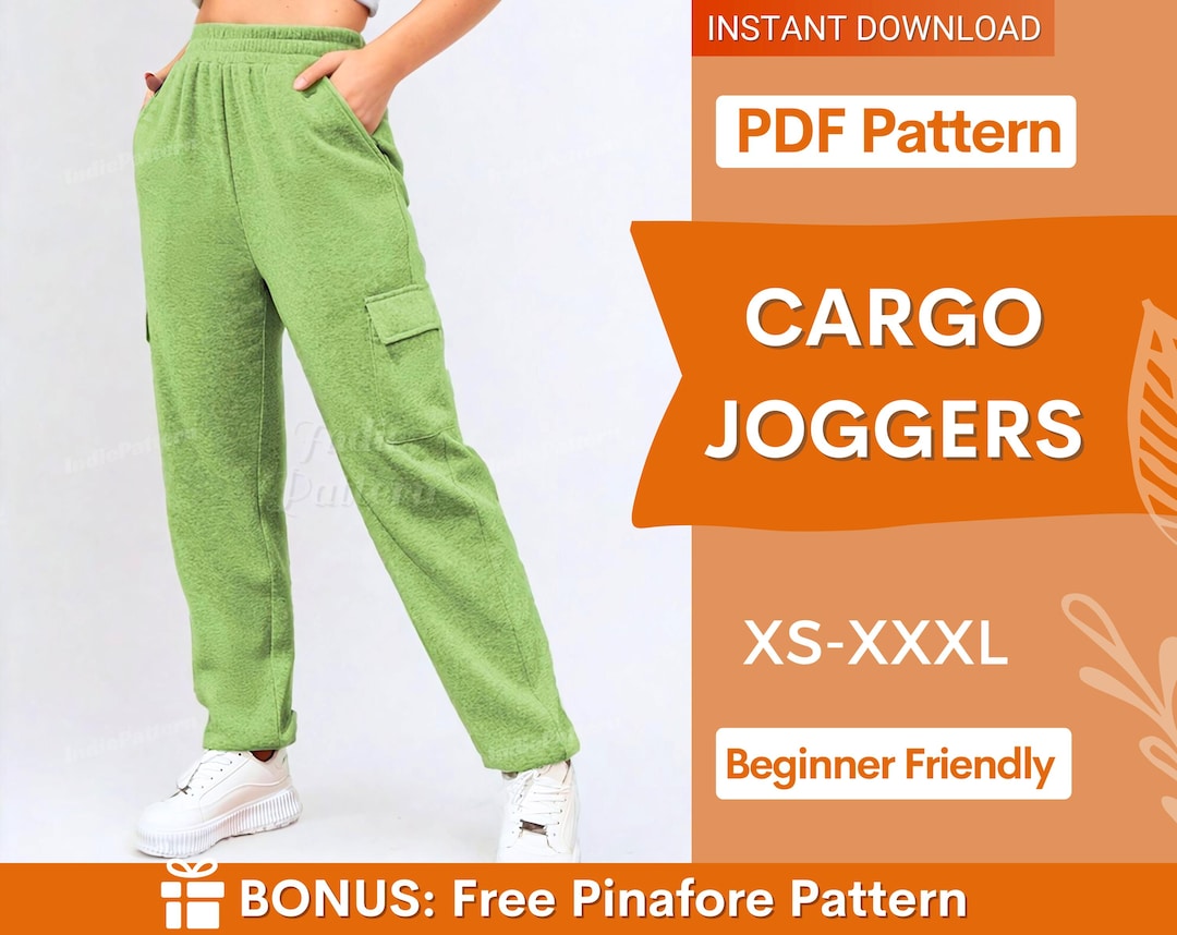 Joggers Pattern, Cargo Pants Pattern, Women's Sweatpants Sewing Pattern ...
