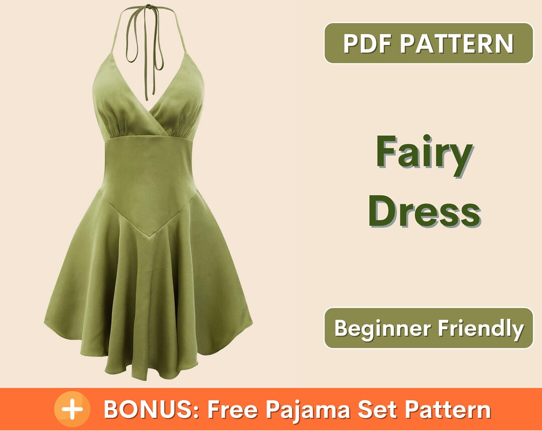 Fairy Dress Pattern XS XXXL Open Back Dress Sewing Pattern - Etsy