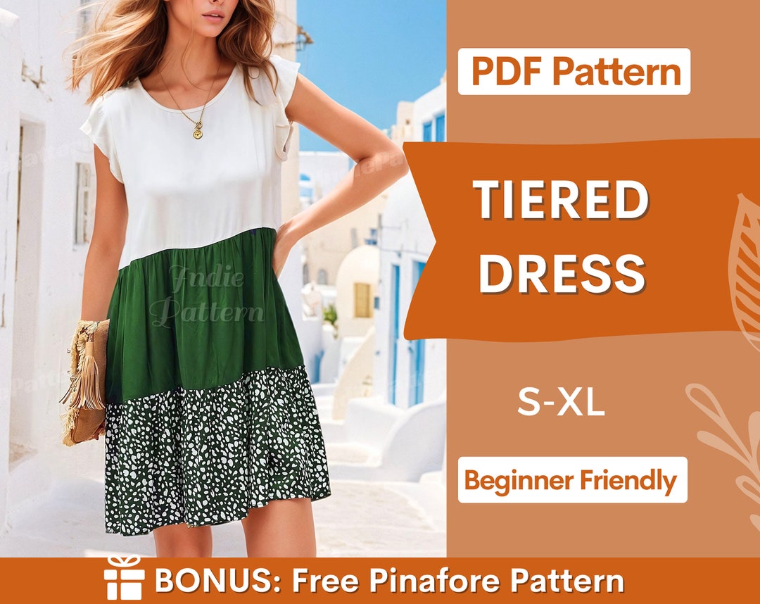 Tiered Dress Sewing Pattern for Women PDF Summer Dress Pattern Beginner ...