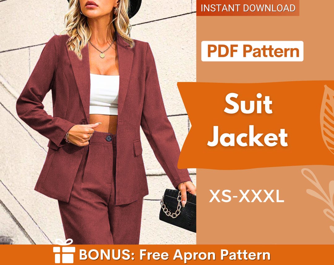 Suit Jacket Sewing Pattern | Jacket Sewing Pattern | Sewing Pattern ...