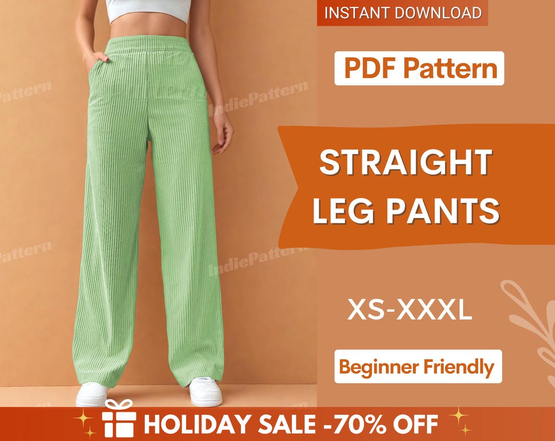Straight Leg Pants Sewing Pattern Trousers Pattern Pants Pattern Women ...