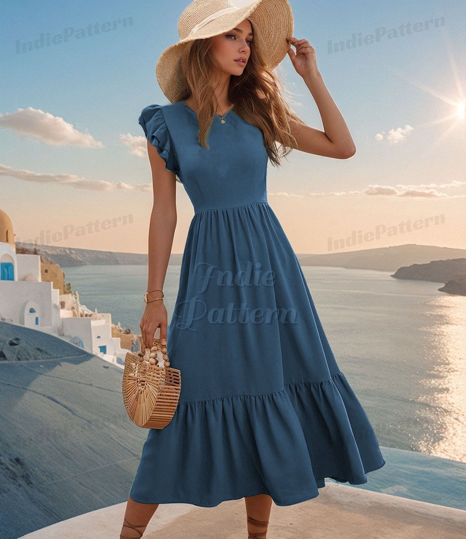 Dress Pattern XS-XXXL Ruffle Dress Sewing Pattern Summer Dress Pattern ...