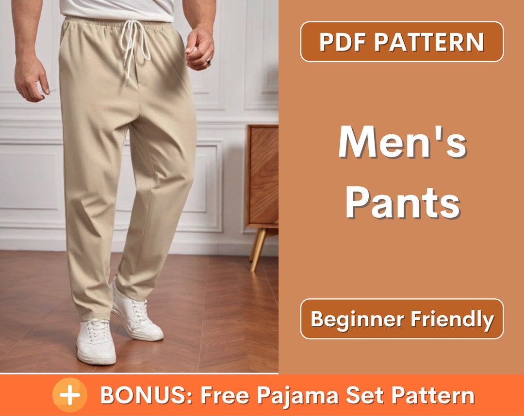 Men's Trouser Pattern Men Pants Sewing Pattern PDF - Etsy