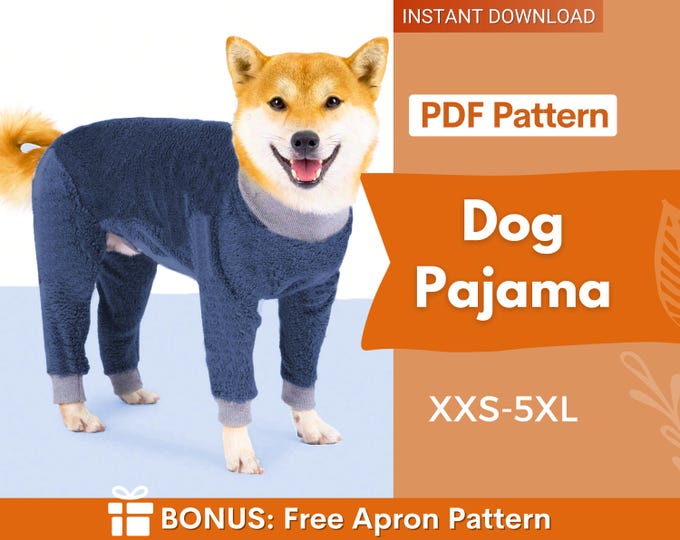 Dog Pajamas Sewing Pattern PDF Download | Size XXL | Large Dog Breed ...