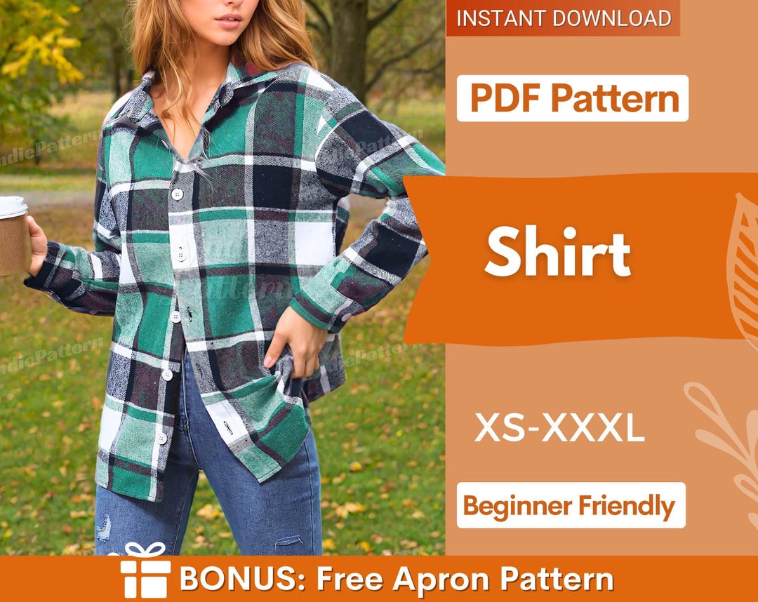 Women Shirt Pattern, Sewing Patterns, Women Pattern, Shacket Sewing ...