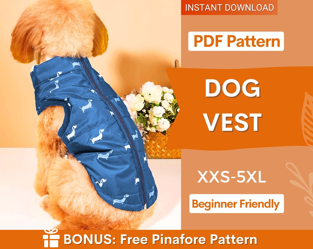 Dog Vest Sewing Pattern, Dog Pattern, Dog Sewing Pattern, Dog Coat ...