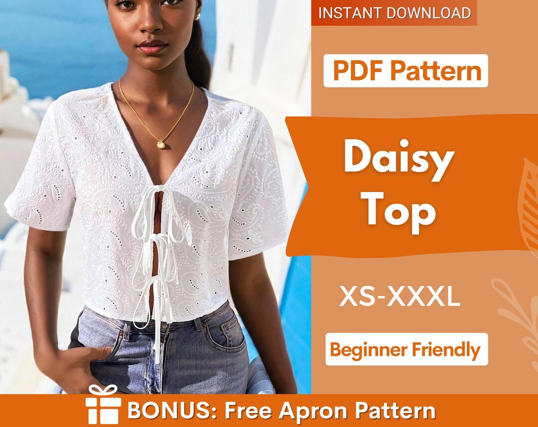 Front Tie Top Pattern | Summer Top Pattern | Blouse Pattern | Sewing ...