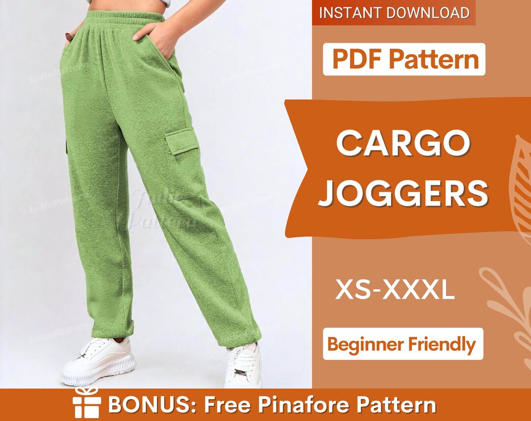 Joggers Pattern, Cargo Pants Pattern, Women's Sweatpants Sewing Pattern ...