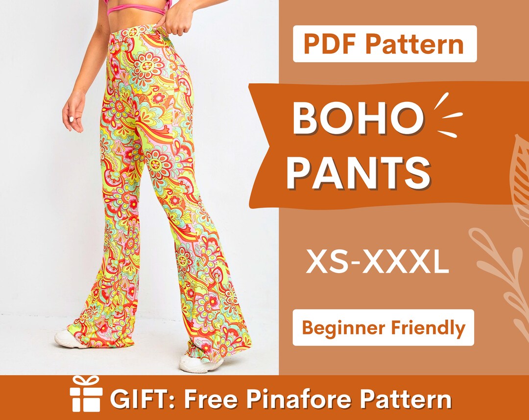 Flare Pants Pattern Pants Sewing Pattern Wide Leg Pants - Etsy UK