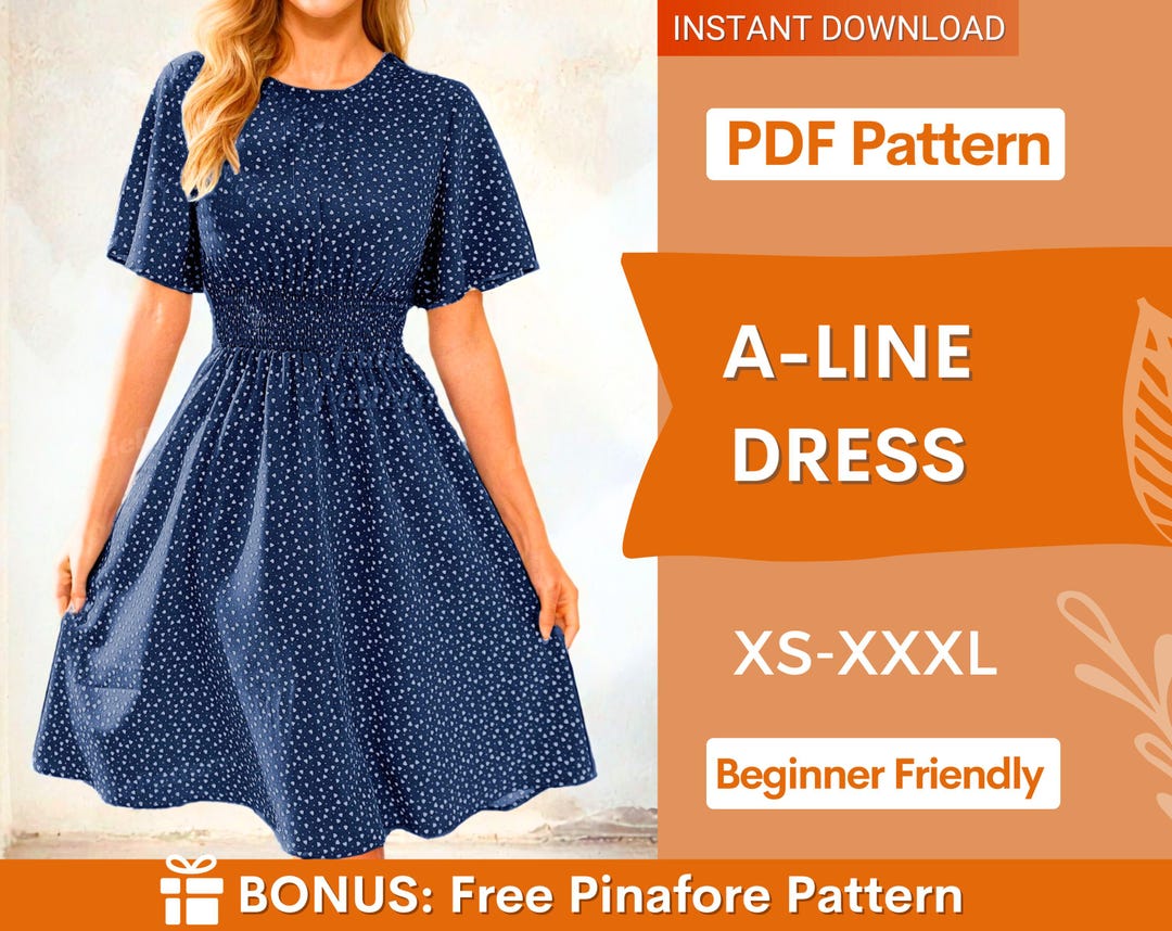 A-line Dress Sewing Pattern | Summer Dress Pattern | Women Sewing ...