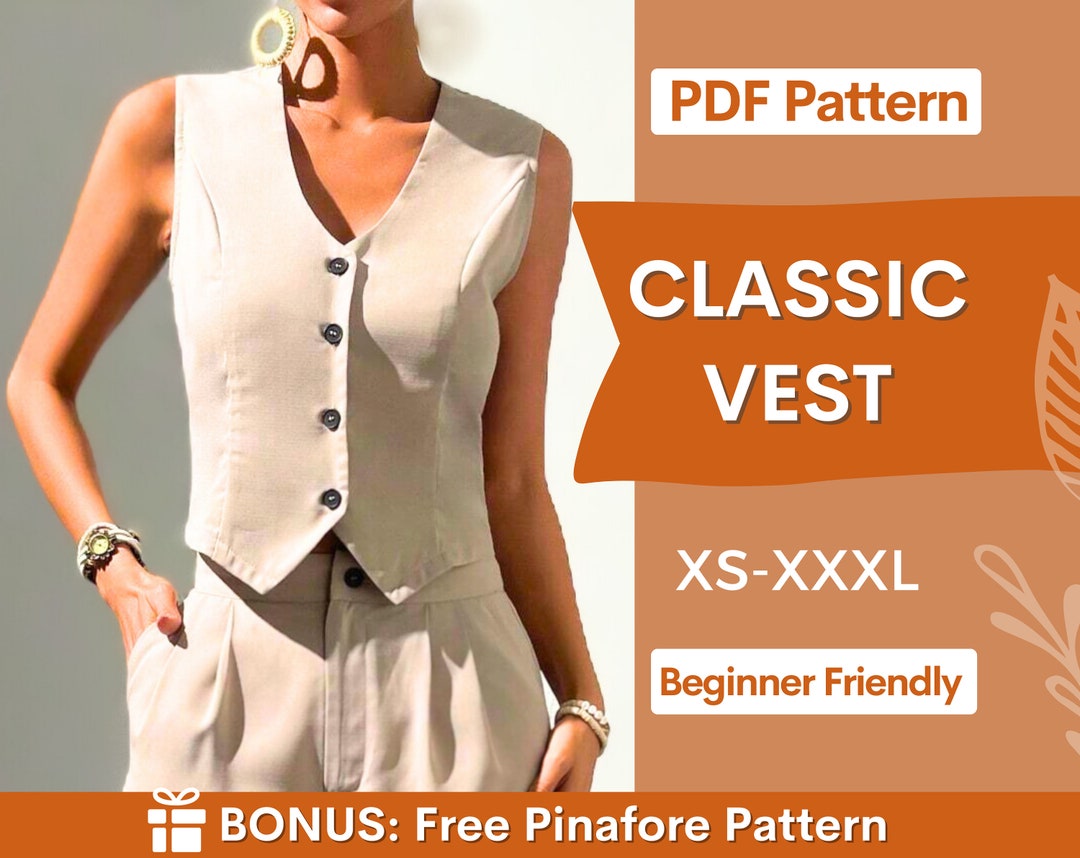 Vest Sewing Pattern, Waistcoat Pattern, Sewing Patterns, Women Pattern ...